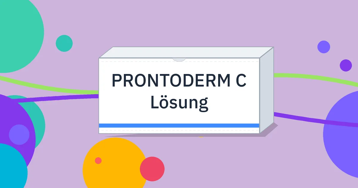 Symbolbild: Packung mit der Aufschrift PRONTODERM C Lösung (PZN 12442074) – Verfügbarkeit und Bezug in Apotheken in Frankfurt am Main