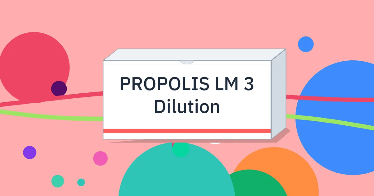 Symbolbild: Packung mit der Aufschrift PROPOLIS LM 3 Dilution (PZN 13044507) – Verfügbarkeit und Bezug in Apotheken in Frankfurt am Main