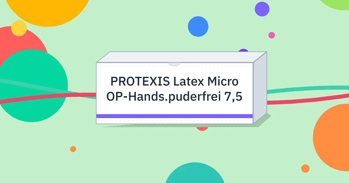 Symbolbild: Packung mit der Aufschrift PROTEXIS Latex Micro OP-Hands.puderfrei 7,5 (PZN 20692678) – Verfügbarkeit und Bezug in Apotheken in Frankfurt am Main