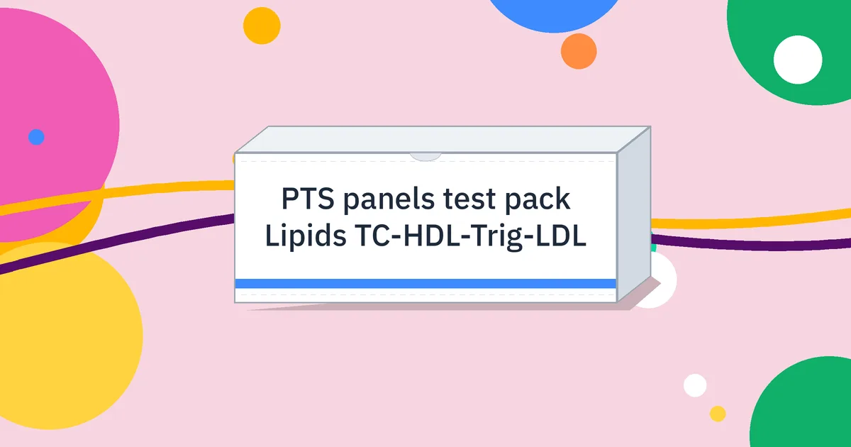 Symbolbild: Packung mit der Aufschrift PTS panels test pack Lipids TC-HDL-Trig-LDL (PZN 16486275) – Verfügbarkeit und Bezug in Apotheken in Frankfurt am Main