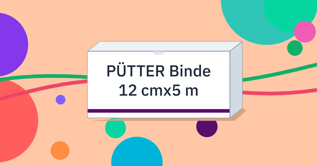 Symbolbild: Packung mit der Aufschrift PÜTTER Binde 12 cmx5 m (PZN 19891473) – Verfügbarkeit und Bezug in Apotheken in Frankfurt am Main