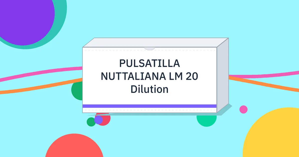 Symbolbild: Packung mit der Aufschrift PULSATILLA NUTTALIANA LM 20 Dilution (PZN 13671405) – Verfügbarkeit und Bezug in Apotheken in Frankfurt am Main