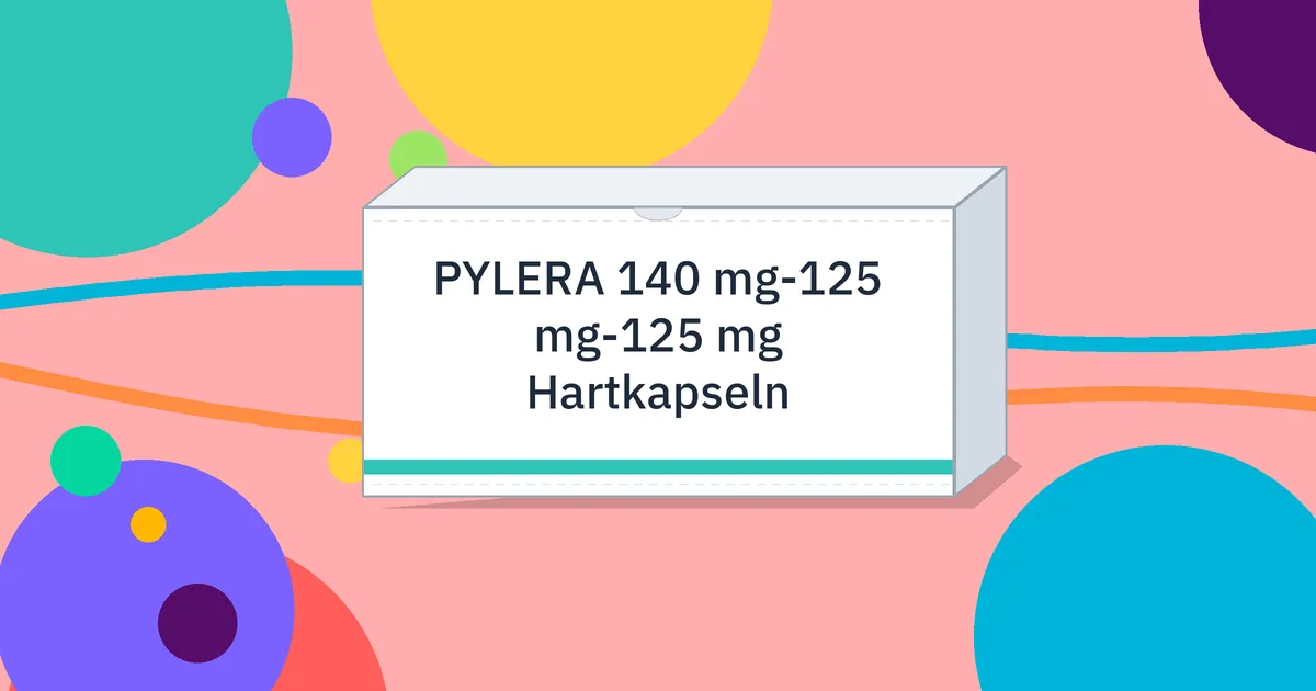 Symbolbild: Packung mit der Aufschrift PYLERA 140 mg-125 mg-125 mg Hartkapseln (PZN 13711524) – Verfügbarkeit und Bezug in Apotheken in Frankfurt am Main