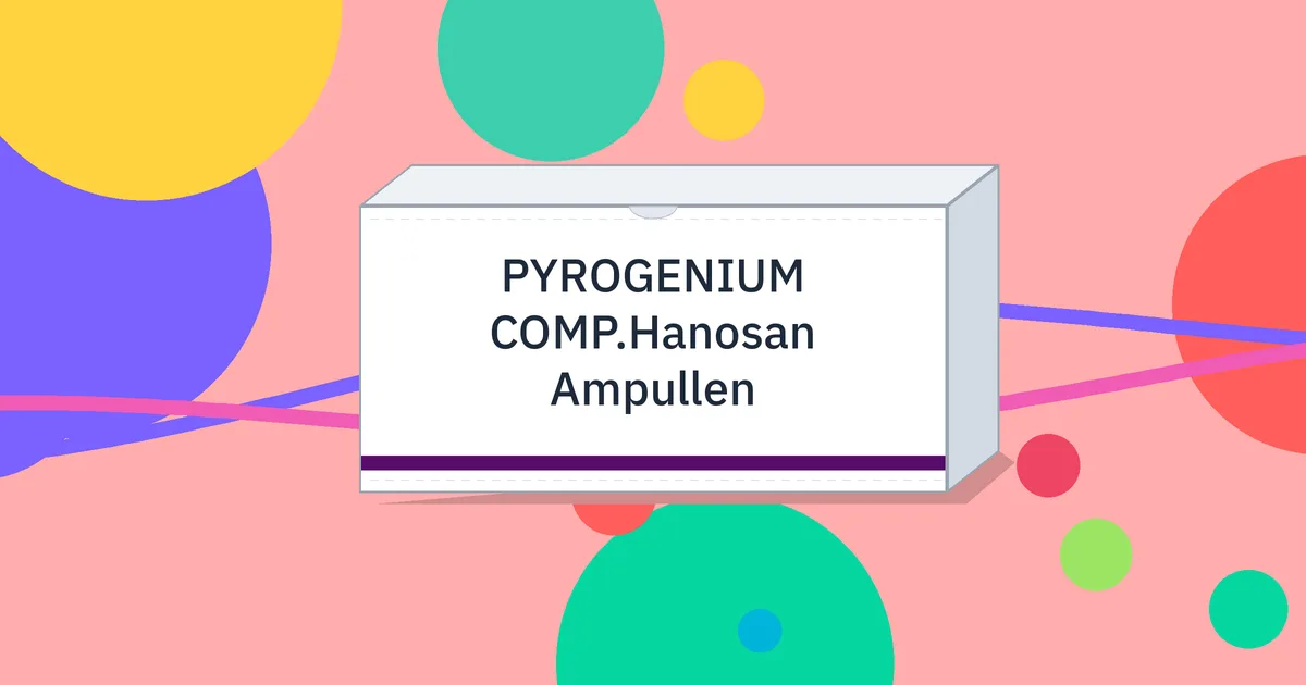 Symbolbild: Packung mit der Aufschrift PYROGENIUM COMP.Hanosan Ampullen (PZN 02235575) – Verfügbarkeit und Bezug in Apotheken in Frankfurt am Main