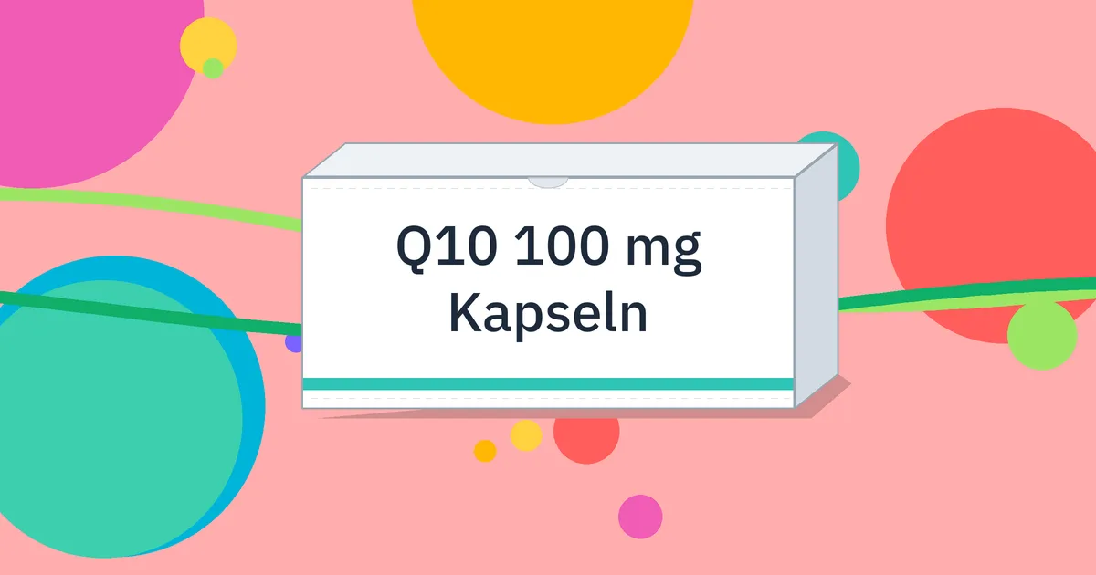 Symbolbild: Packung mit der Aufschrift Q10 100 mg Kapseln (PZN 09301105) – Verfügbarkeit und Bezug in Apotheken in Frankfurt am Main