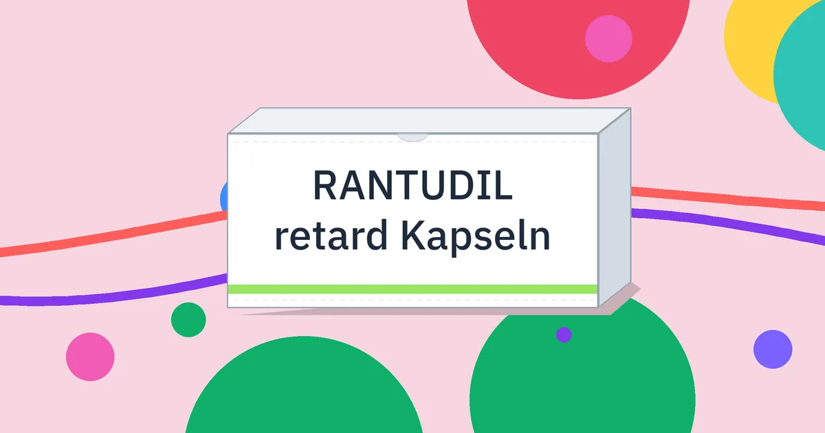 Symbolbild: Packung mit der Aufschrift RANTUDIL retard Kapseln (PZN 03819479) – Verfügbarkeit und Bezug in Apotheken in Frankfurt am Main