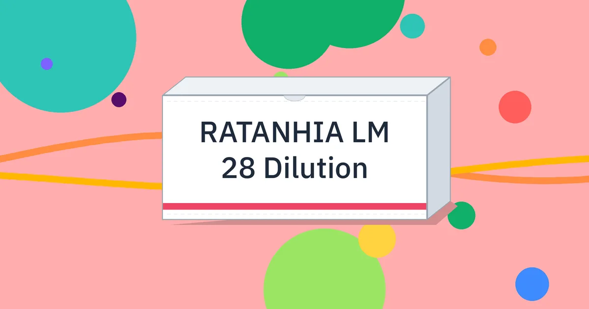 Symbolbild: Packung mit der Aufschrift RATANHIA LM 28 Dilution (PZN 13678264) – Verfügbarkeit und Bezug in Apotheken in Frankfurt am Main