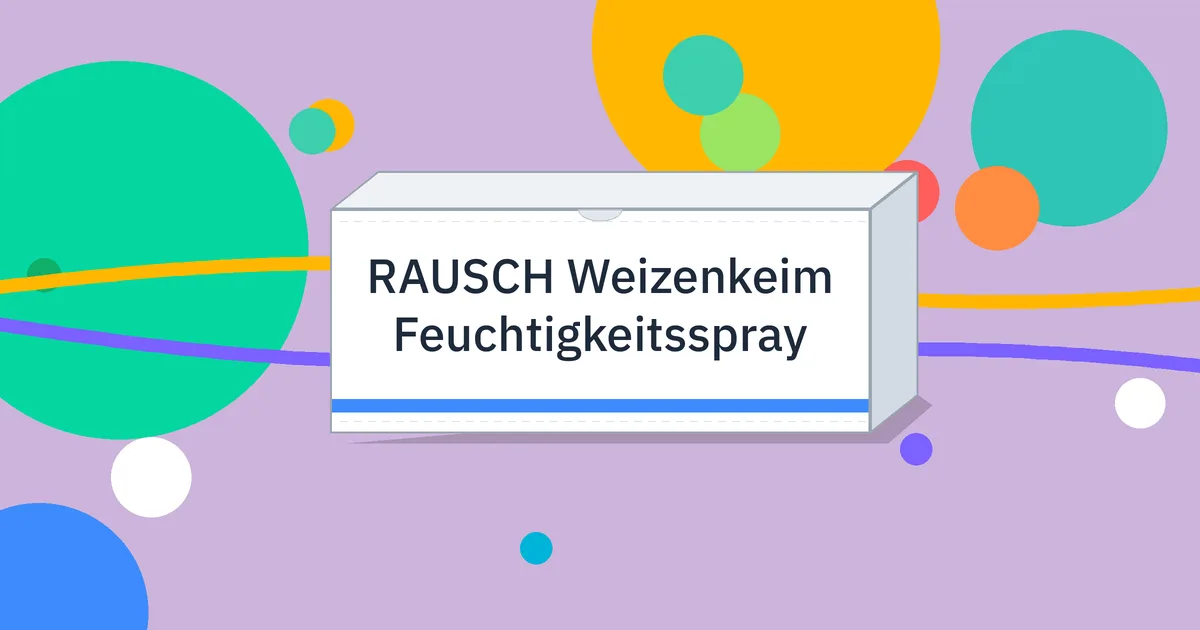 Symbolbild: Packung mit der Aufschrift RAUSCH Weizenkeim Feuchtigkeitsspray (PZN 10329008) – Verfügbarkeit und Bezug in Apotheken in Frankfurt am Main
