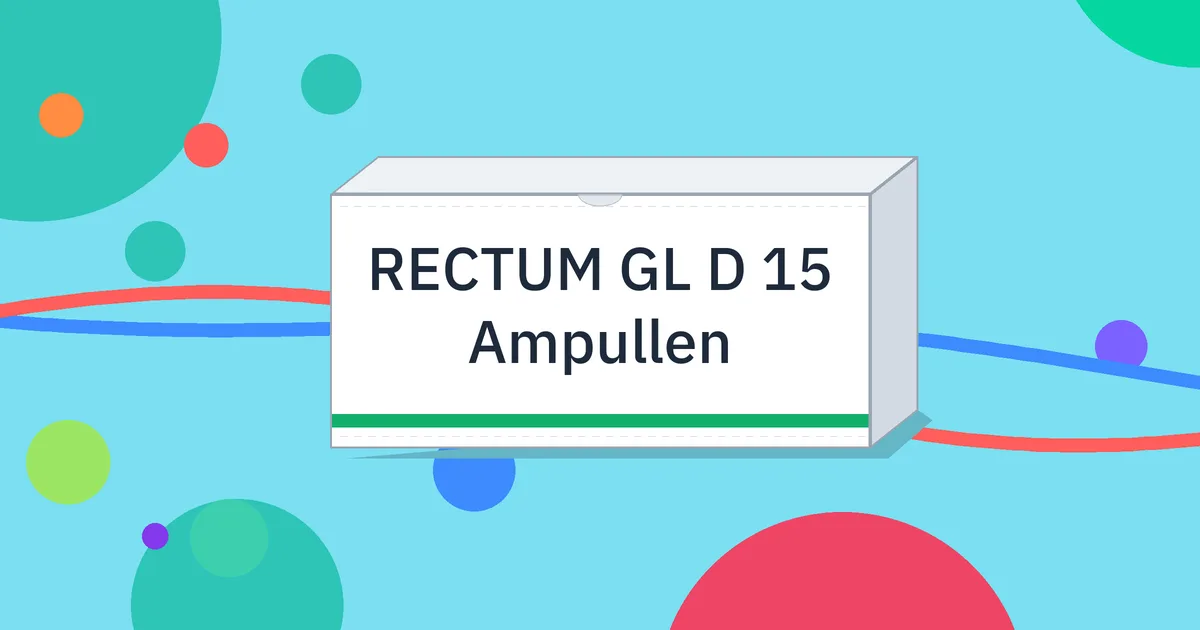 Symbolbild: Packung mit der Aufschrift RECTUM GL D 15 Ampullen (PZN 02956168) – Verfügbarkeit und Bezug in Apotheken in Frankfurt am Main