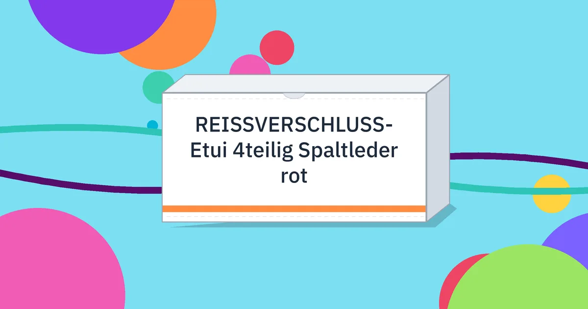 Symbolbild: Packung mit der Aufschrift REISSVERSCHLUSS-Etui 4teilig Spaltleder rot (PZN 17288956) – Verfügbarkeit und Bezug in Apotheken in Frankfurt am Main
