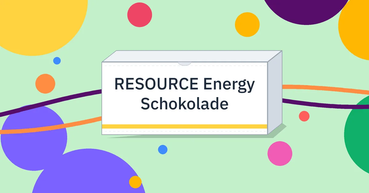 Symbolbild: Packung mit der Aufschrift RESOURCE Energy Schokolade (PZN 19750991) – Verfügbarkeit und Bezug in Apotheken in Frankfurt am Main