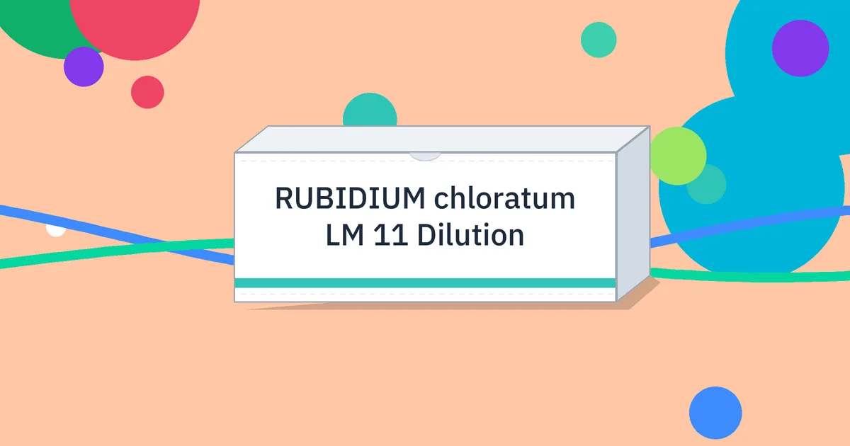 Symbolbild: Packung mit der Aufschrift RUBIDIUM chloratum LM 11 Dilution (PZN 13171849) – Verfügbarkeit und Bezug in Apotheken in Frankfurt am Main