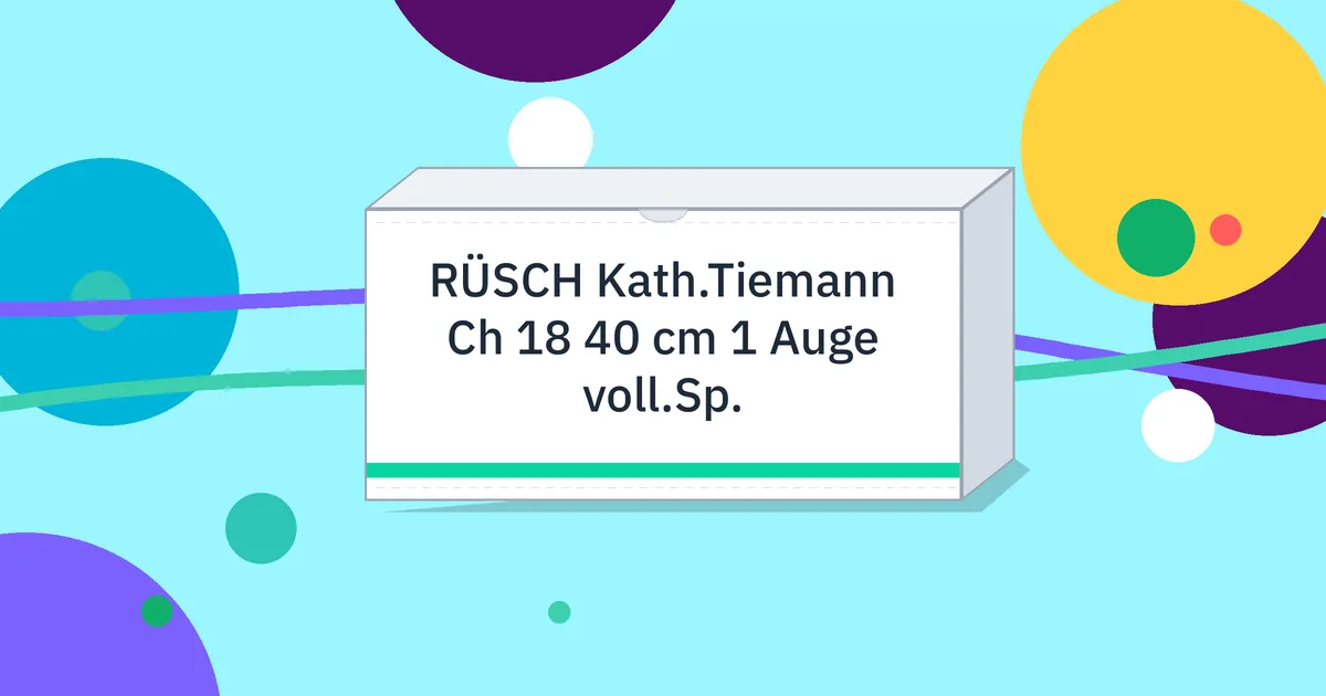 Symbolbild: Packung mit der Aufschrift RÜSCH Kath.Tiemann Ch 18 40 cm 1 Auge voll.Sp. (PZN 11523617) – Verfügbarkeit und Bezug in Apotheken in Frankfurt am Main