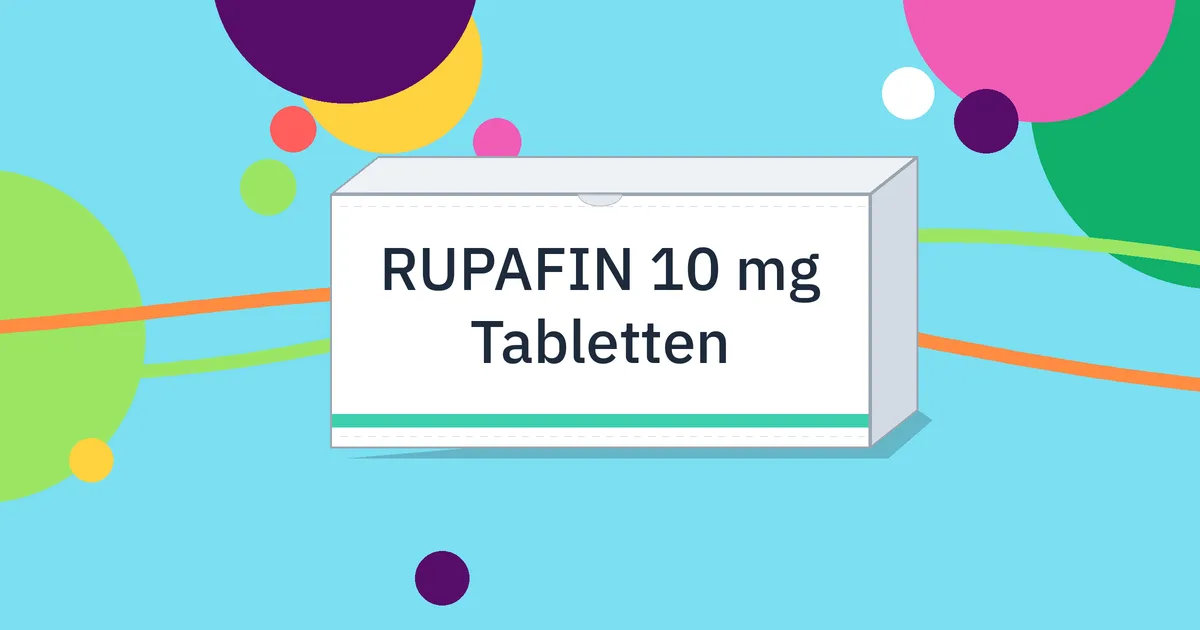 Symbolbild: Packung mit der Aufschrift RUPAFIN 10 mg Tabletten (PZN 12600917) – Verfügbarkeit und Bezug in Apotheken in Frankfurt am Main