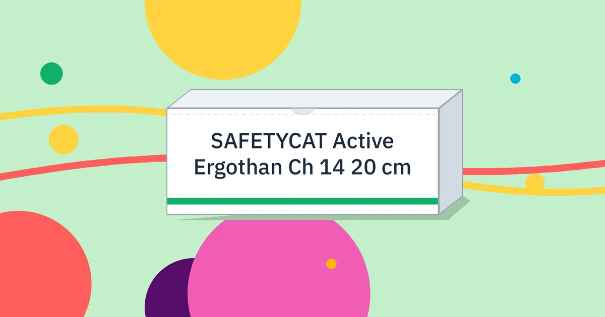 Symbolbild: Packung mit der Aufschrift SAFETYCAT Active Ergothan Ch 14 20 cm (PZN 02696000) – Verfügbarkeit und Bezug in Apotheken in Frankfurt am Main