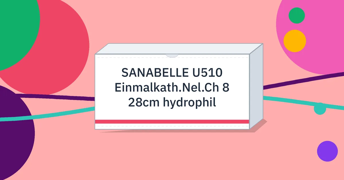 Symbolbild: Packung mit der Aufschrift SANABELLE U510 Einmalkath.Nel.Ch 8 28cm hydrophil (PZN 13723763) – Verfügbarkeit und Bezug in Apotheken in Frankfurt am Main