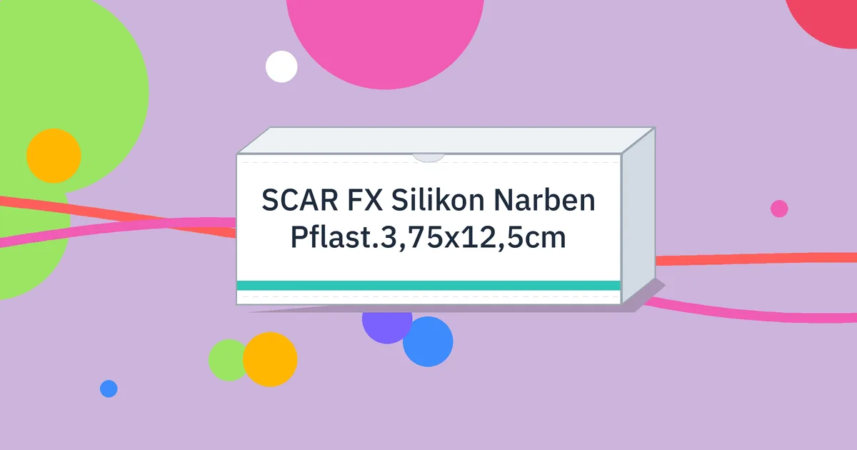 Symbolbild: Packung mit der Aufschrift SCAR FX Silikon Narben Pflast.3,75x12,5cm (PZN 02954844) – Verfügbarkeit und Bezug in Apotheken in Frankfurt am Main