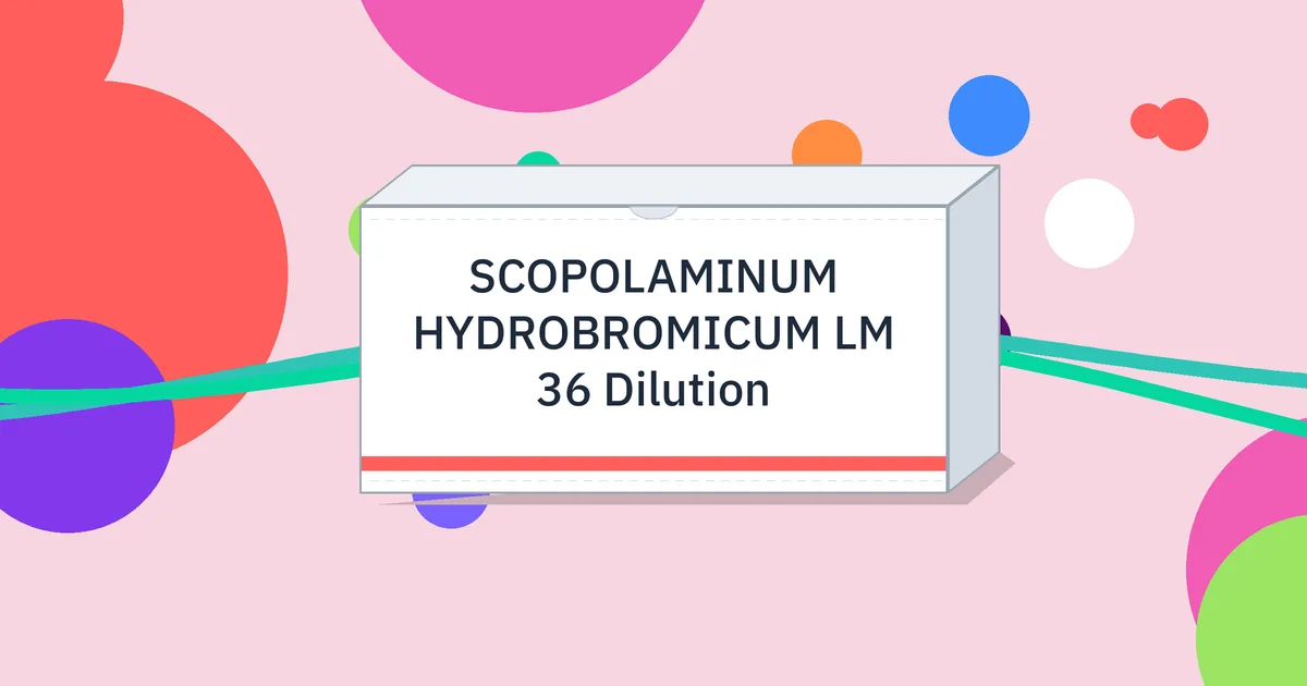 Symbolbild: Packung mit der Aufschrift SCOPOLAMINUM HYDROBROMICUM LM 36 Dilution (PZN 13691537) – Verfügbarkeit und Bezug in Apotheken in Frankfurt am Main