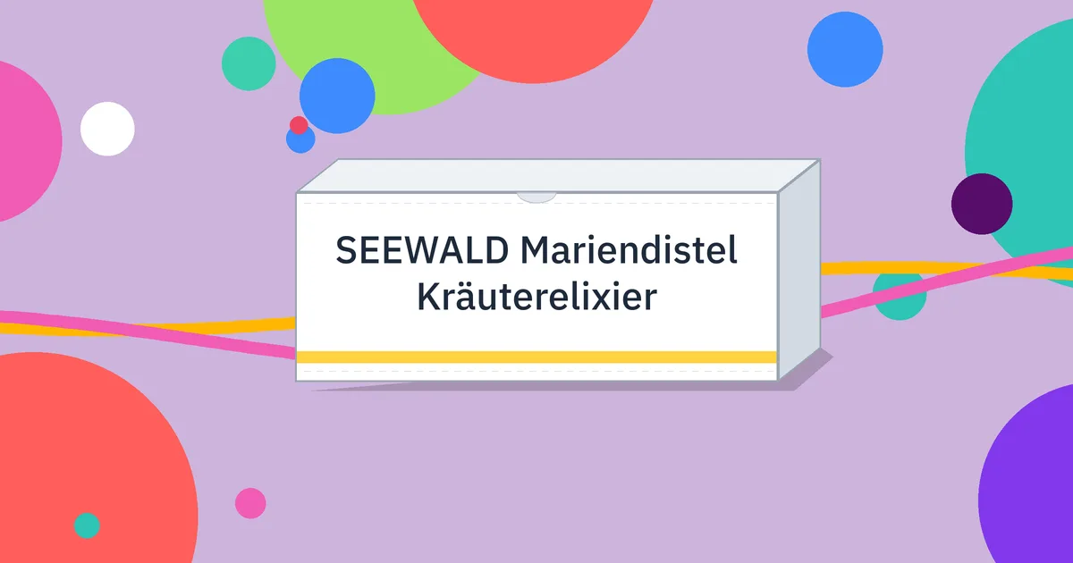 Symbolbild: Packung mit der Aufschrift SEEWALD Mariendistel Kräuterelixier (PZN 19546003) – Verfügbarkeit und Bezug in Apotheken in Frankfurt am Main