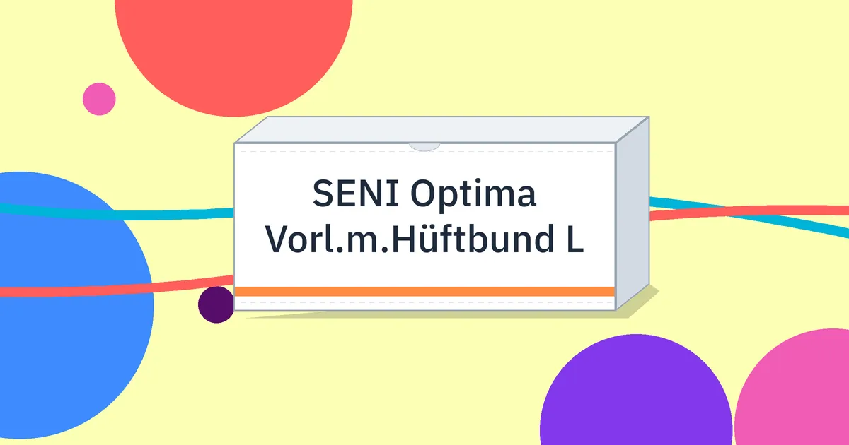 Symbolbild: Packung mit der Aufschrift SENI Optima Vorl.m.Hüftbund L (PZN 03152555) – Verfügbarkeit und Bezug in Apotheken in Frankfurt am Main