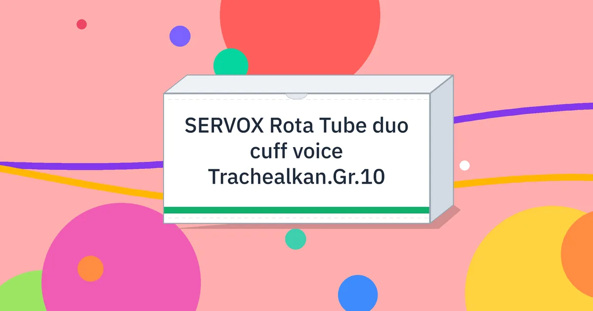 Symbolbild: Packung mit der Aufschrift SERVOX Rota Tube duo cuff voice Trachealkan.Gr.10 (PZN 10065911) – Verfügbarkeit und Bezug in Apotheken in Frankfurt am Main