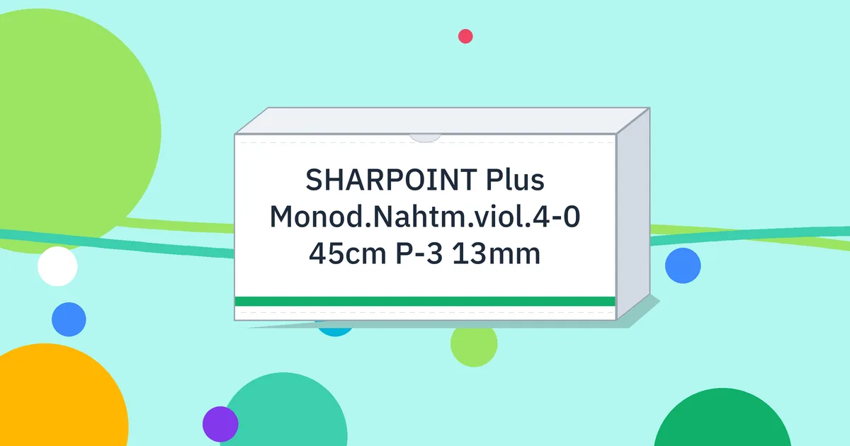 Symbolbild: Packung mit der Aufschrift SHARPOINT Plus Monod.Nahtm.viol.4-0 45cm P-3 13mm (PZN 17986620) – Verfügbarkeit und Bezug in Apotheken in Frankfurt am Main