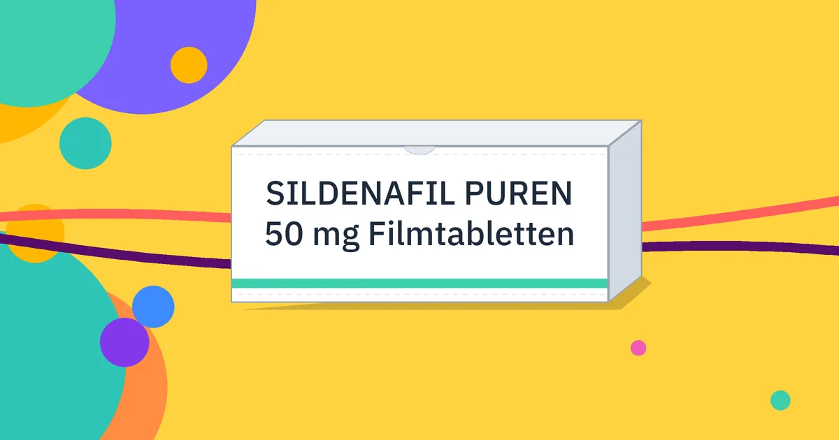 Symbolbild: Packung mit der Aufschrift SILDENAFIL PUREN 50 mg Filmtabletten (PZN 13354314) – Verfügbarkeit und Bezug in Apotheken in Frankfurt am Main