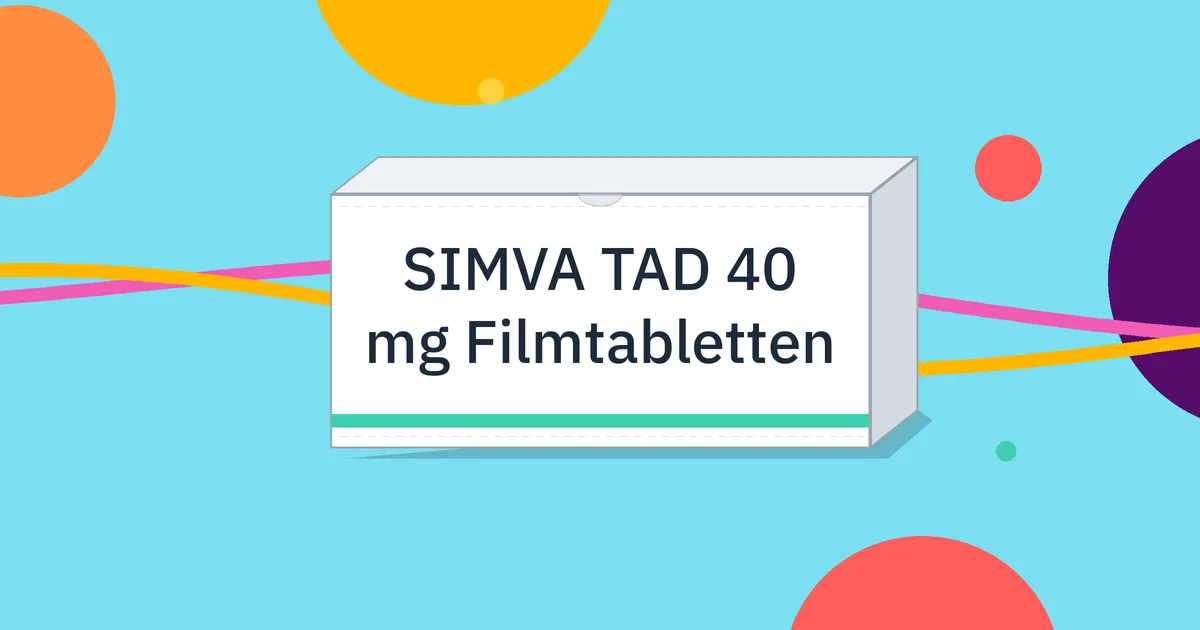 Symbolbild: Packung mit der Aufschrift SIMVA TAD 40 mg Filmtabletten (PZN 10170743) – Verfügbarkeit und Bezug in Apotheken in Frankfurt am Main