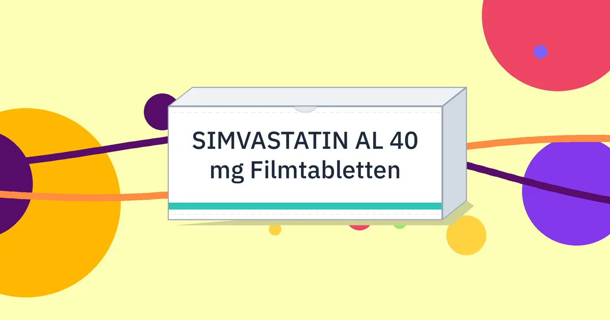 Symbolbild: Packung mit der Aufschrift SIMVASTATIN AL 40 mg Filmtabletten (PZN 04105078) – Verfügbarkeit und Bezug in Apotheken in Frankfurt am Main