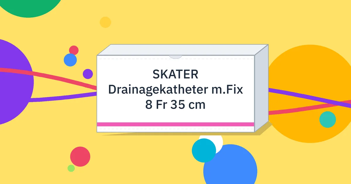 Symbolbild: Packung mit der Aufschrift SKATER Drainagekatheter m.Fix 8 Fr 35 cm (PZN 06769747) – Verfügbarkeit und Bezug in Apotheken in Frankfurt am Main