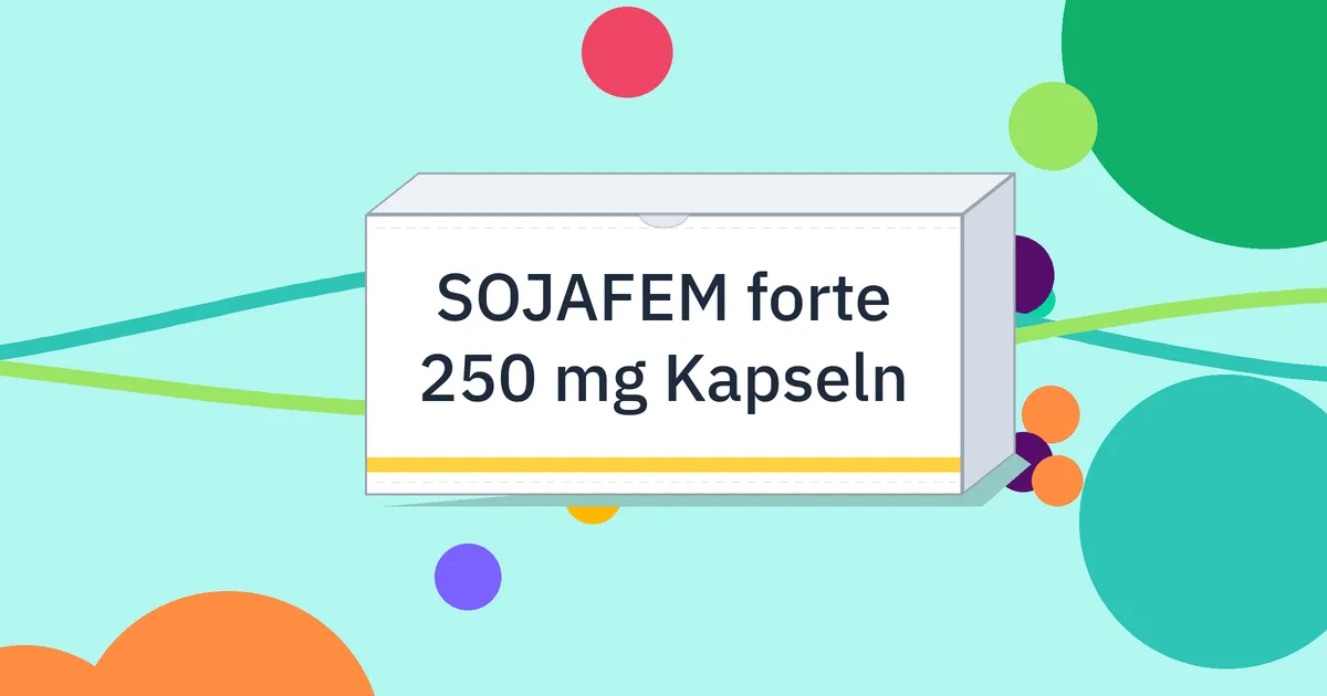 Symbolbild: Packung mit der Aufschrift SOJAFEM forte 250 mg Kapseln (PZN 01871398) – Verfügbarkeit und Bezug in Apotheken in Frankfurt am Main