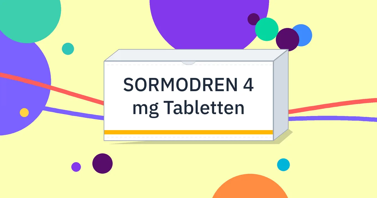 Symbolbild: Packung mit der Aufschrift SORMODREN 4 mg Tabletten (PZN 07372325) – Verfügbarkeit und Bezug in Apotheken in Frankfurt am Main