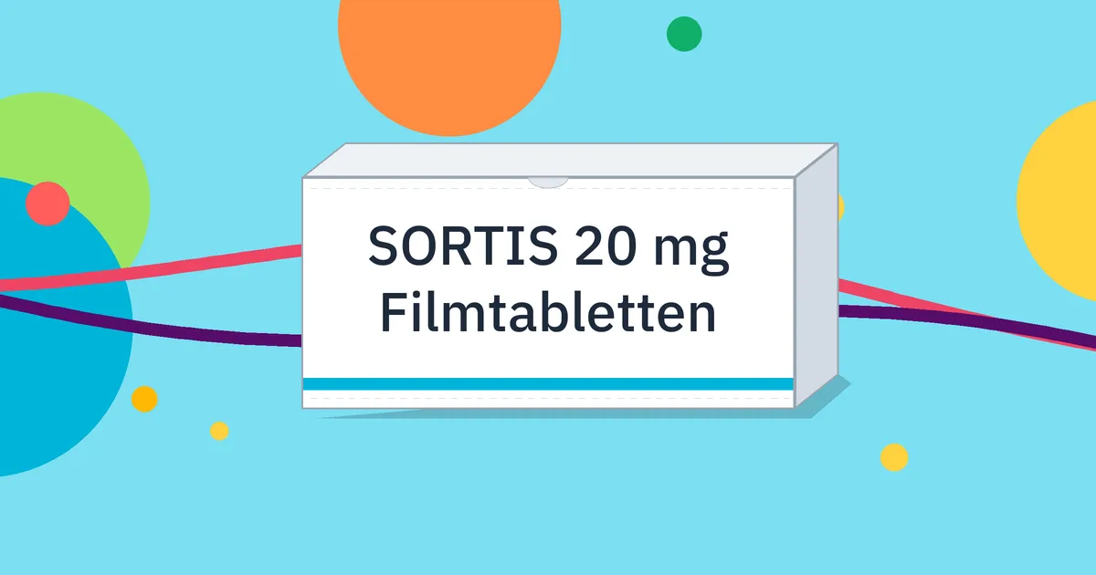 Symbolbild: Packung mit der Aufschrift SORTIS 20 mg Filmtabletten (PZN 10526111) – Verfügbarkeit und Bezug in Apotheken in Frankfurt am Main