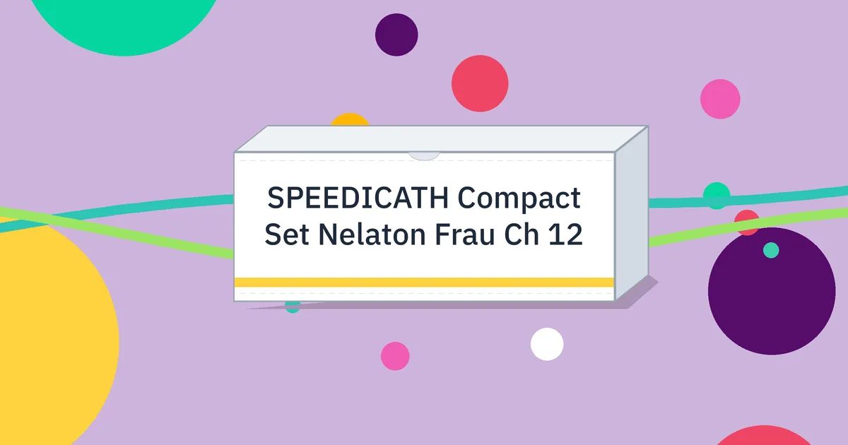 Symbolbild: Packung mit der Aufschrift SPEEDICATH Compact Set Nelaton Frau Ch 12 (PZN 09773152) – Verfügbarkeit und Bezug in Apotheken in Frankfurt am Main
