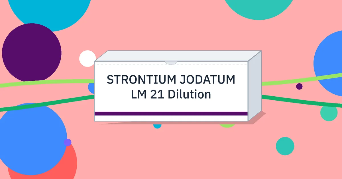Symbolbild: Packung mit der Aufschrift STRONTIUM JODATUM LM 21 Dilution (PZN 13204069) – Verfügbarkeit und Bezug in Apotheken in Frankfurt am Main