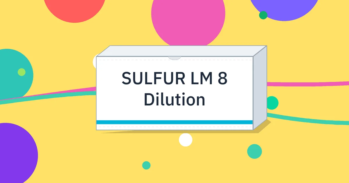 Symbolbild: Packung mit der Aufschrift SULFUR LM 8 Dilution (PZN 13209931) – Verfügbarkeit und Bezug in Apotheken in Frankfurt am Main