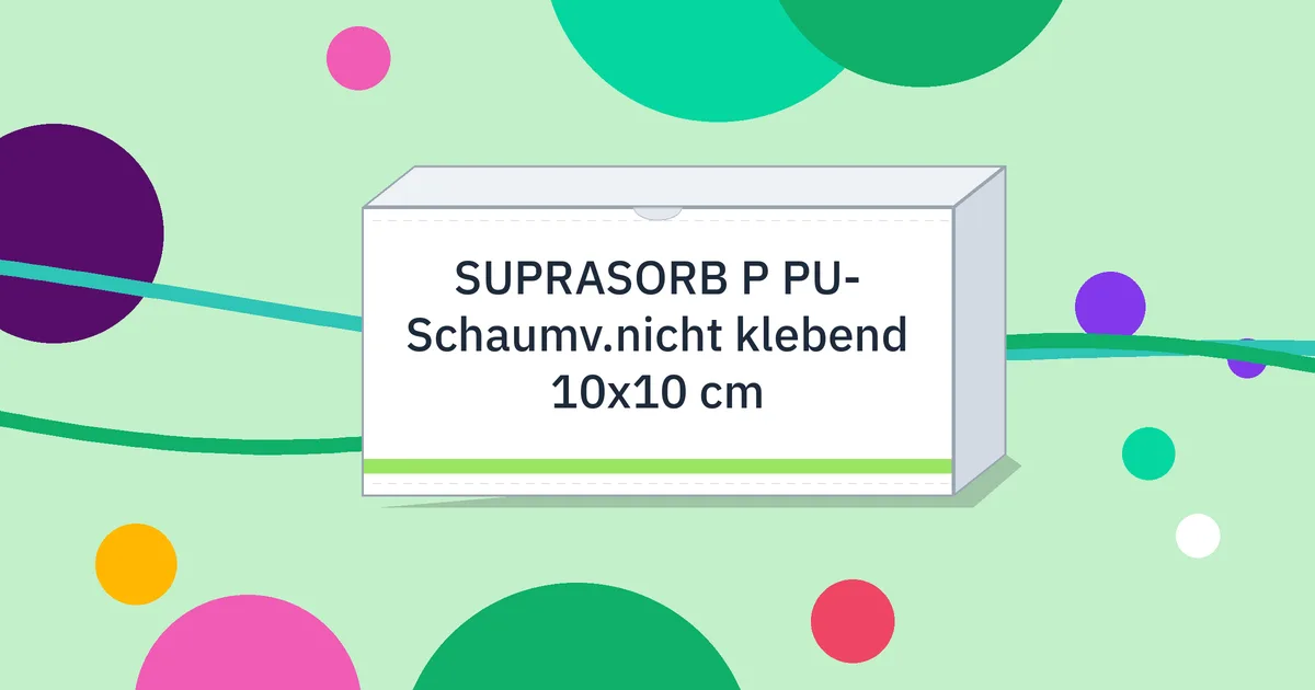 Symbolbild: Packung mit der Aufschrift SUPRASORB P PU-Schaumv.nicht klebend 10x10 cm (PZN 19503933) – Verfügbarkeit und Bezug in Apotheken in Frankfurt am Main