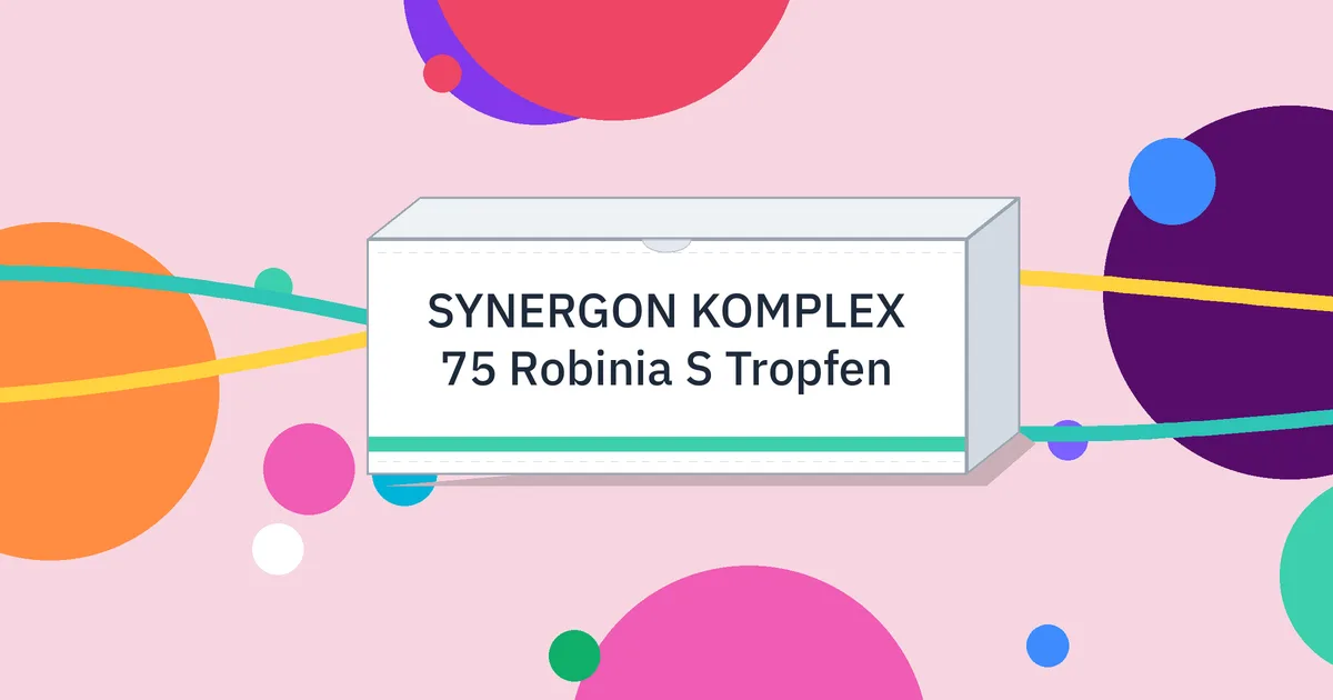 Symbolbild: Packung mit der Aufschrift SYNERGON KOMPLEX 75 Robinia S Tropfen (PZN 16512848) – Verfügbarkeit und Bezug in Apotheken in Frankfurt am Main