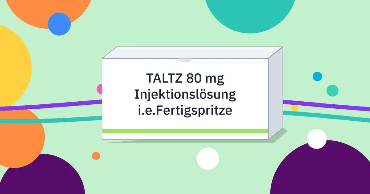 Symbolbild: Packung mit der Aufschrift TALTZ 80 mg Injektionslösung i.e.Fertigspritze (PZN 19434066) – Verfügbarkeit und Bezug in Apotheken in Frankfurt am Main