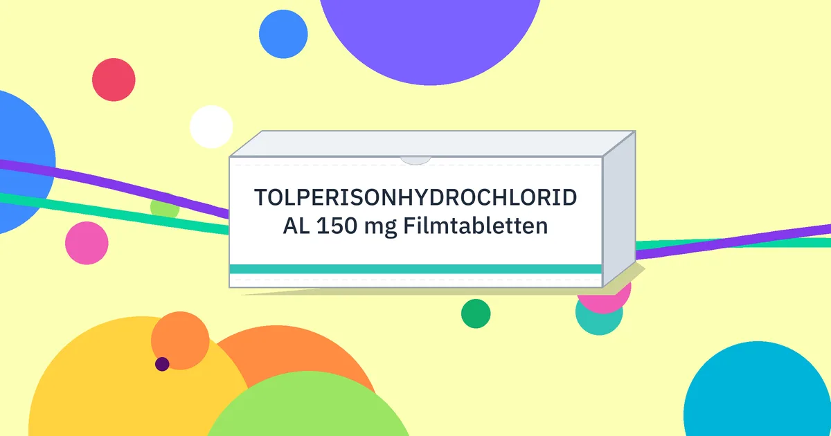 Symbolbild: Packung mit der Aufschrift TOLPERISONHYDROCHLORID AL 150 mg Filmtabletten (PZN 05705395) – Verfügbarkeit und Bezug in Apotheken in Frankfurt am Main