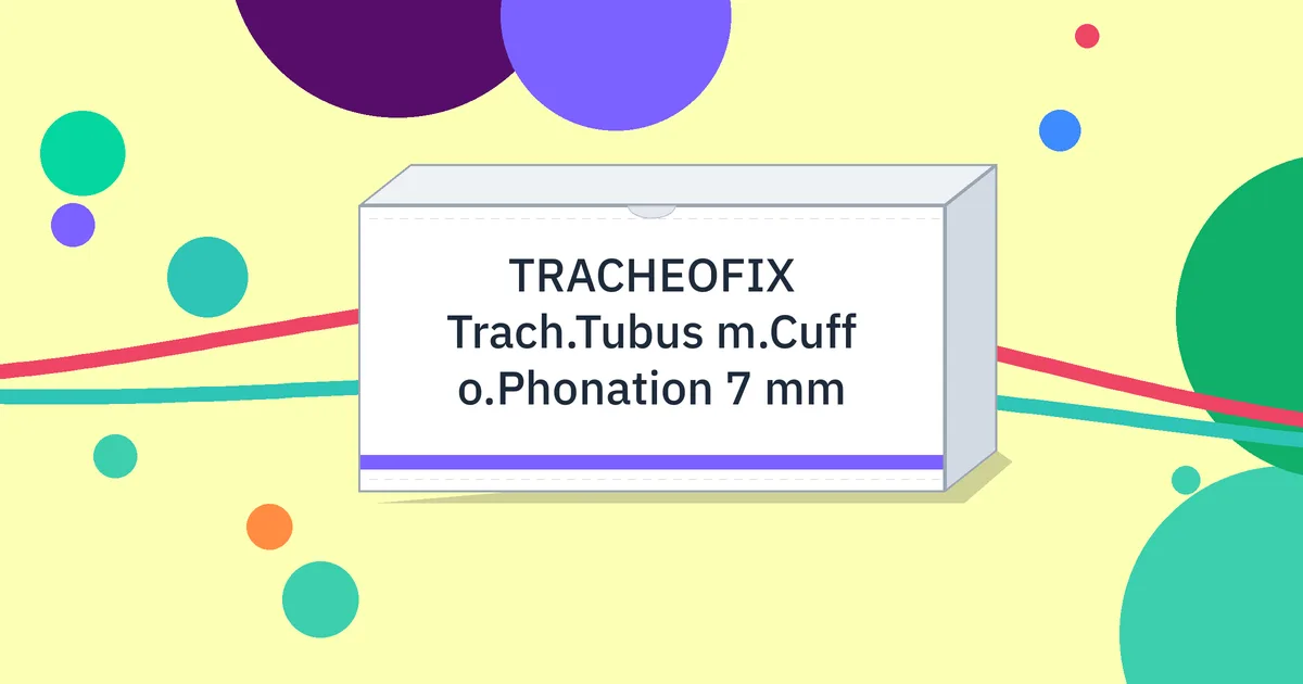 Symbolbild: Packung mit der Aufschrift TRACHEOFIX Trach.Tubus m.Cuff o.Phonation 7 mm (PZN 04164678) – Verfügbarkeit und Bezug in Apotheken in Frankfurt am Main