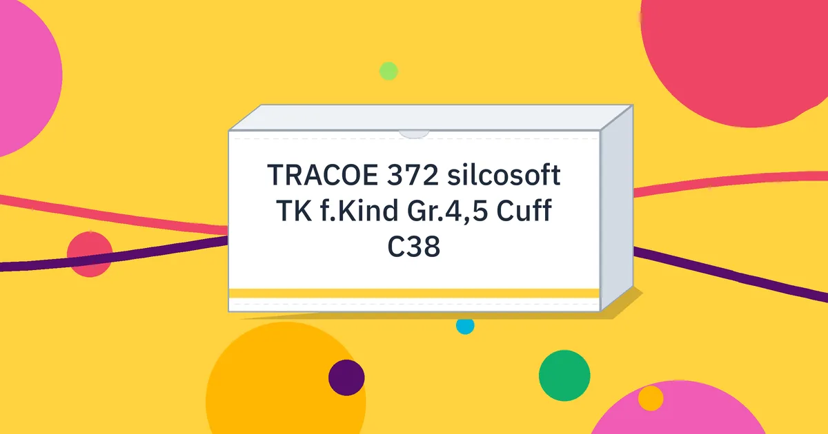 Symbolbild: Packung mit der Aufschrift TRACOE 372 silcosoft TK f.Kind Gr.4,5 Cuff C38 (PZN 14316416) – Verfügbarkeit und Bezug in Apotheken in Frankfurt am Main