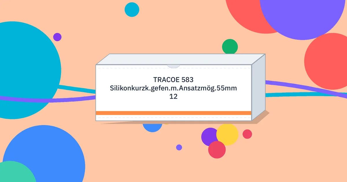 Symbolbild: Packung mit der Aufschrift TRACOE 583 Silikonkurzk.gefen.m.Ansatzmög.55mm 12 (PZN 05881519) – Verfügbarkeit und Bezug in Apotheken in Frankfurt am Main