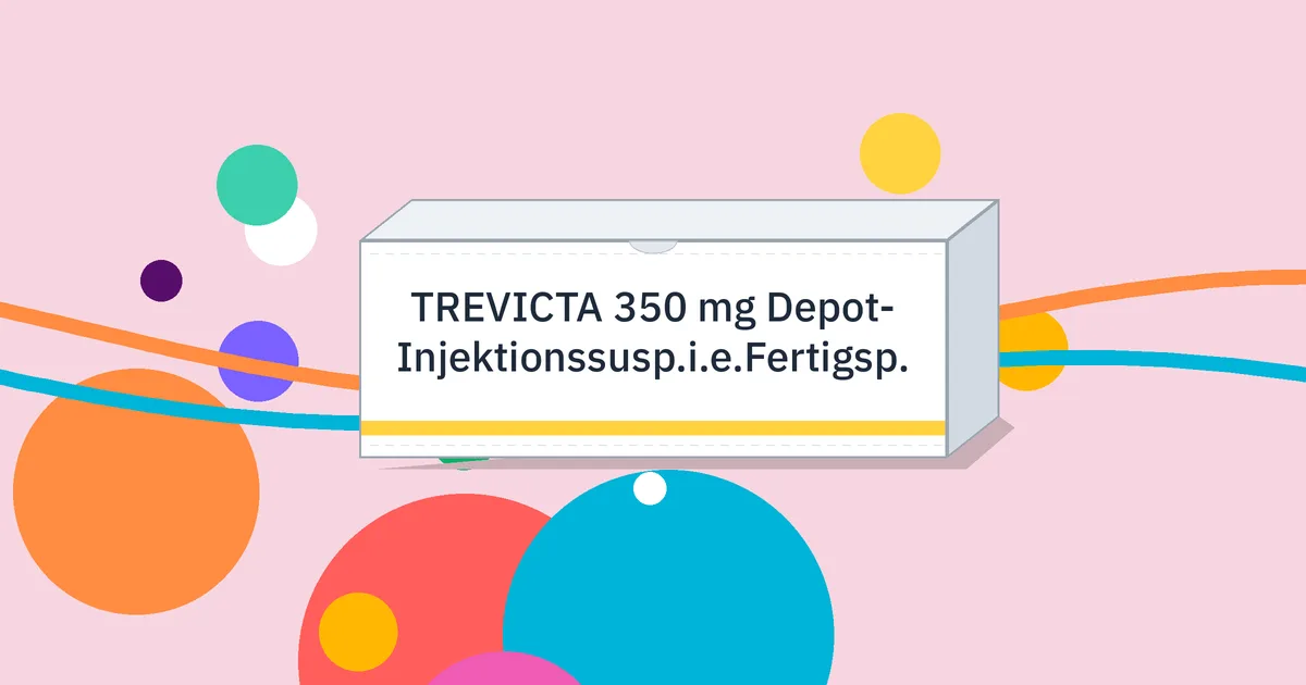 Symbolbild: Packung mit der Aufschrift TREVICTA 350 mg Depot-Injektionssusp.i.e.Fertigsp. (PZN 13706144) – Verfügbarkeit und Bezug in Apotheken in Frankfurt am Main