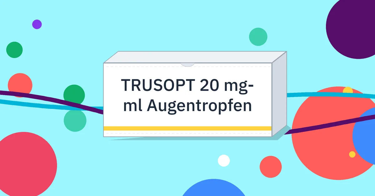 Symbolbild: Packung mit der Aufschrift TRUSOPT 20 mg-ml Augentropfen (PZN 11103507) – Verfügbarkeit und Bezug in Apotheken in Frankfurt am Main