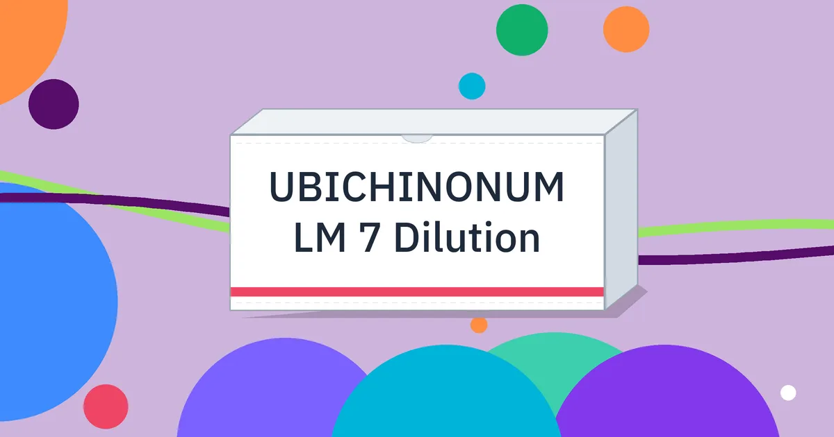Symbolbild: Packung mit der Aufschrift UBICHINONUM LM 7 Dilution (PZN 13254736) – Verfügbarkeit und Bezug in Apotheken in Frankfurt am Main