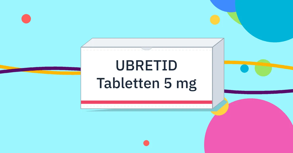 Symbolbild: Packung mit der Aufschrift UBRETID Tabletten 5 mg (PZN 15568338) – Verfügbarkeit und Bezug in Apotheken in Frankfurt am Main
