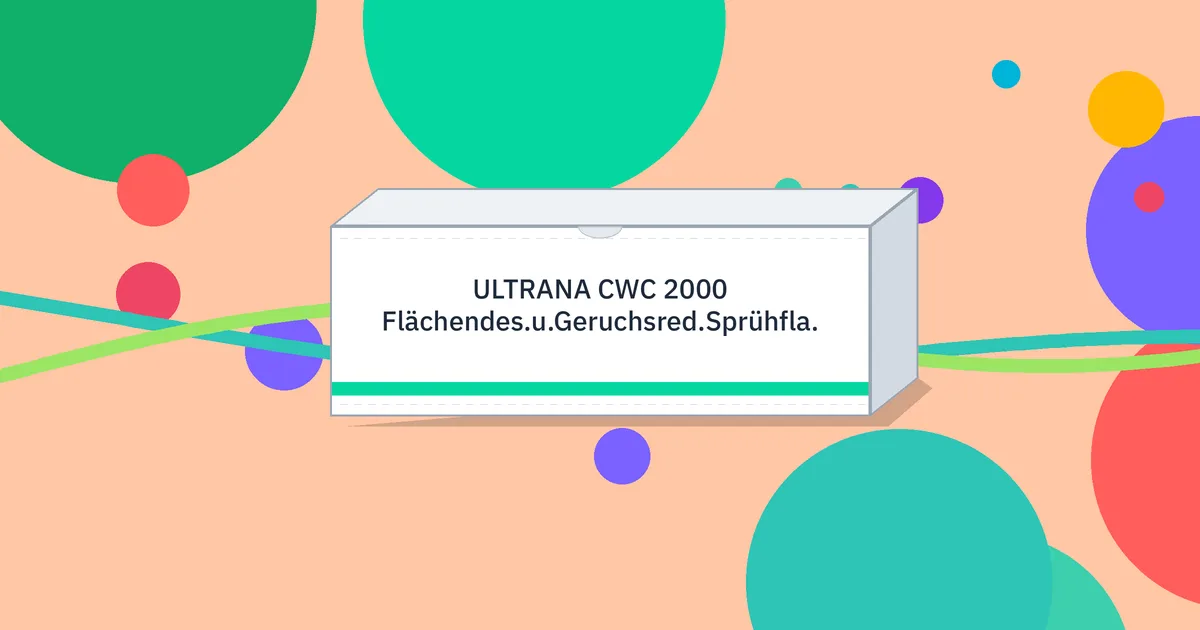 Symbolbild: Packung mit der Aufschrift ULTRANA CWC 2000 Flächendes.u.Geruchsred.Sprühfla. (PZN 10010962) – Verfügbarkeit und Bezug in Apotheken in Frankfurt am Main