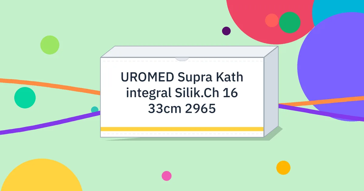 Symbolbild: Packung mit der Aufschrift UROMED Supra Kath integral Silik.Ch 16 33cm 2965 (PZN 04741928) – Verfügbarkeit und Bezug in Apotheken in Frankfurt am Main