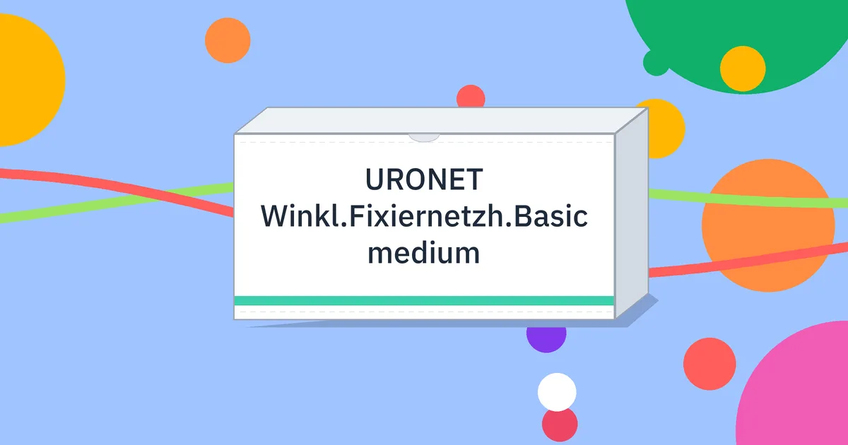 Symbolbild: Packung mit der Aufschrift URONET Winkl.Fixiernetzh.Basic medium (PZN 08587743) – Verfügbarkeit und Bezug in Apotheken in Frankfurt am Main